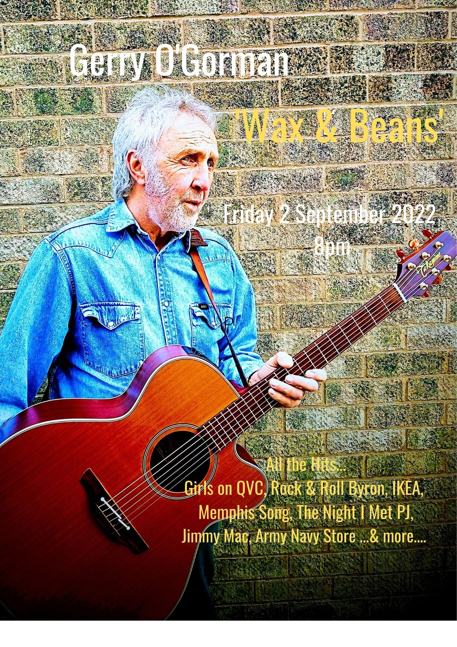 Gerry O'Gorman Live In Store - Friday 2nd September – Wax and Beans