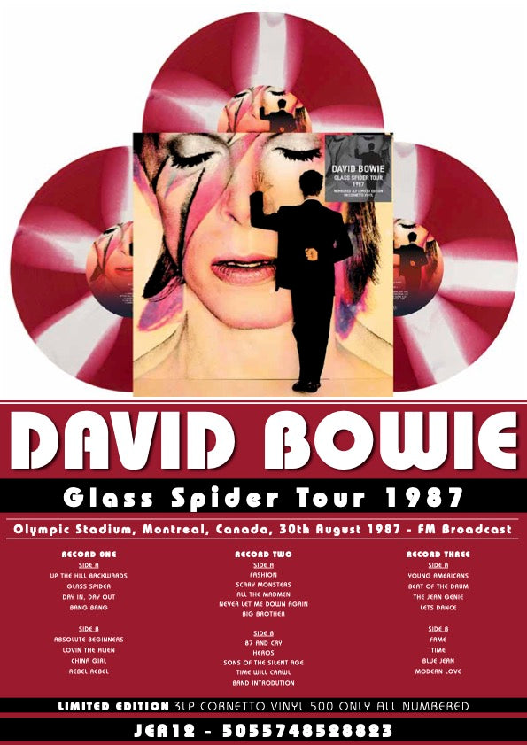 David Bowie - Glass Spider Tour 1987 (3LP Red & White Cornetto Swirl V ...